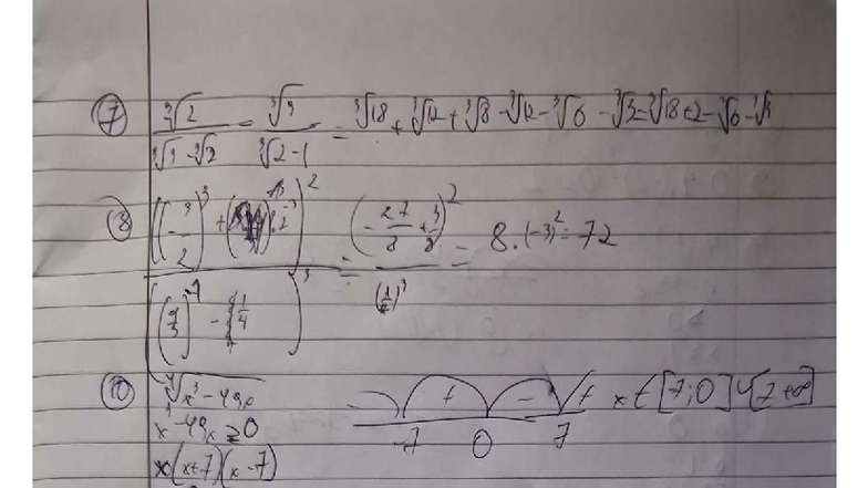 Mathematics Problem Set: Advanced Calculations and Equations - Studocu