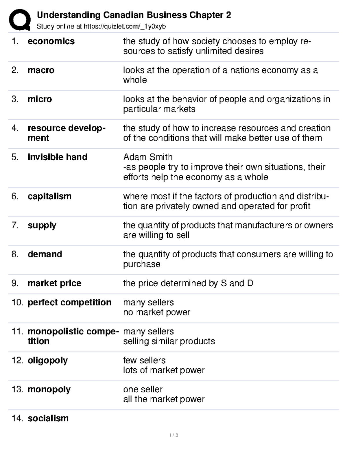 Understanding Canadian Business Chapter 2 - Practice Quiz Notes - Studocu