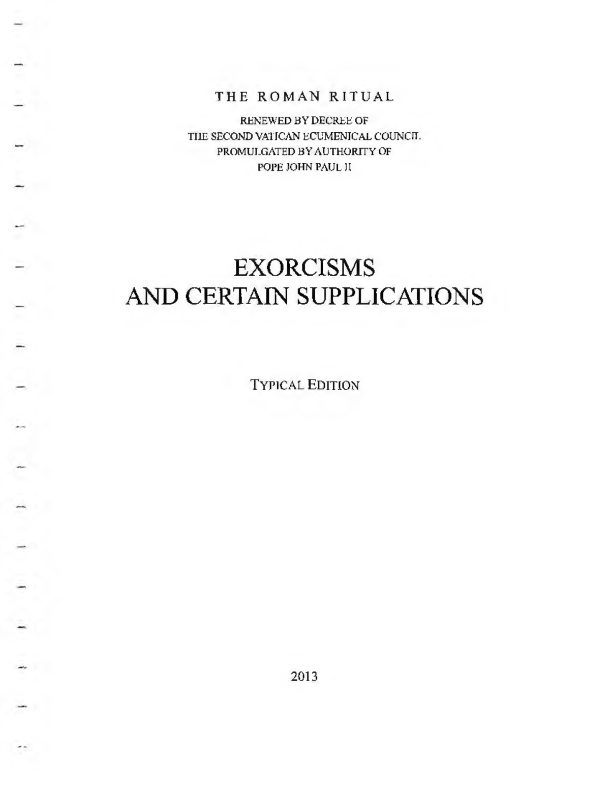 Exorcism - English 250108 015517 - THE ROMAN RITUAL RENEWED BY DECREE ...