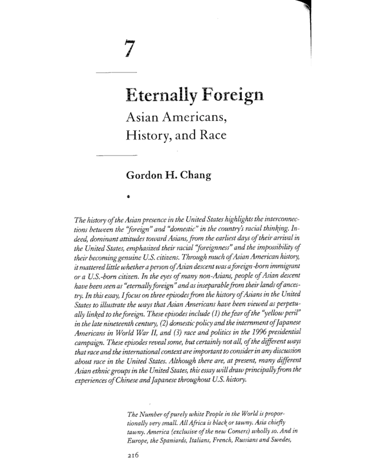 Doing Race - Chapter 7 - Asian Americans and Their Historical Context ...
