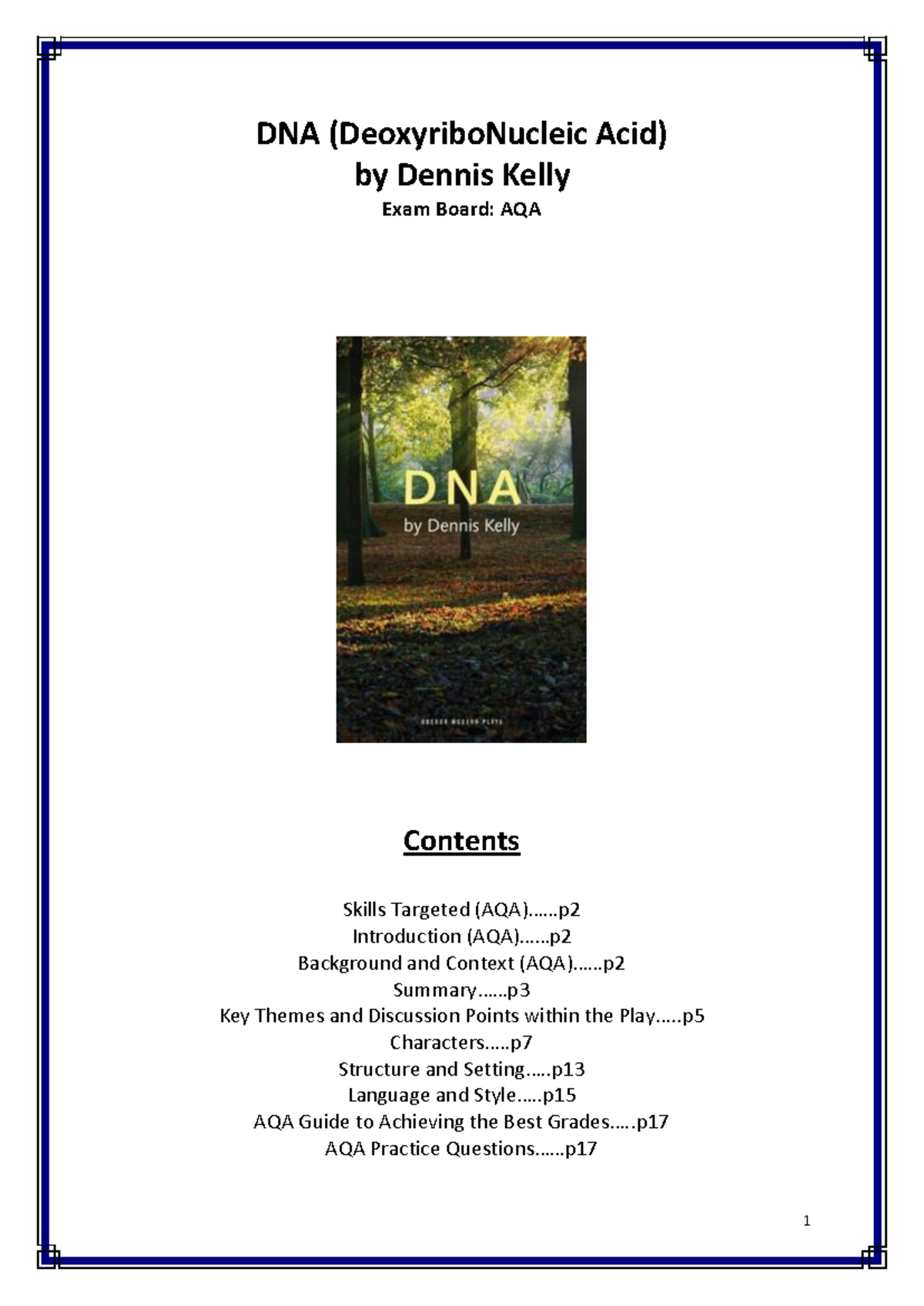 DNA (AQA) Exam Revision Guide: Key Themes, Characters, and Structure ...
