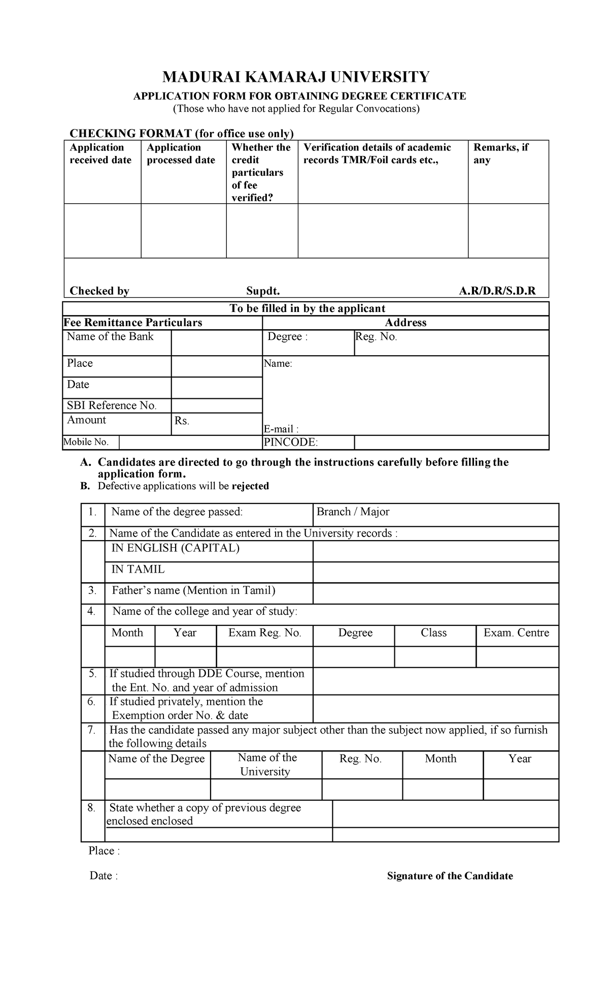 MKU Application for Special Degree Certificate Submission - Studocu