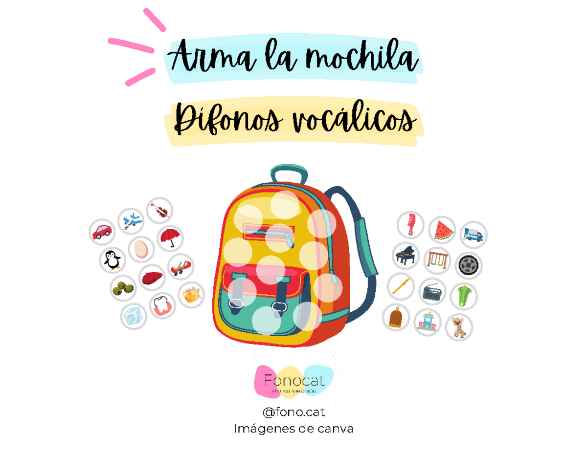 Arma la Mochila Dífonos Vocálicos - Introducción a La Fonoaudiología - Arma la mochila @fono ...