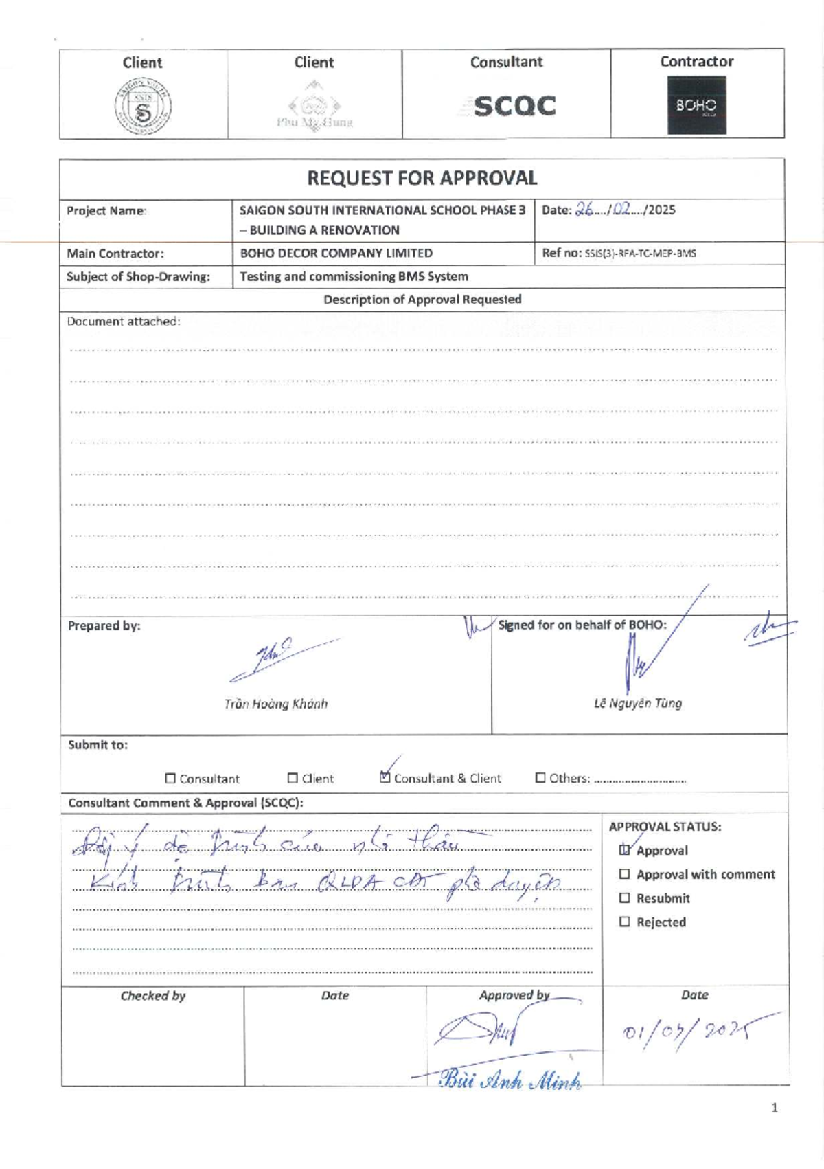 SSIS(3) RFA-TC-MEP-BMS: Testing & Commissioning Report for BMS - Studocu