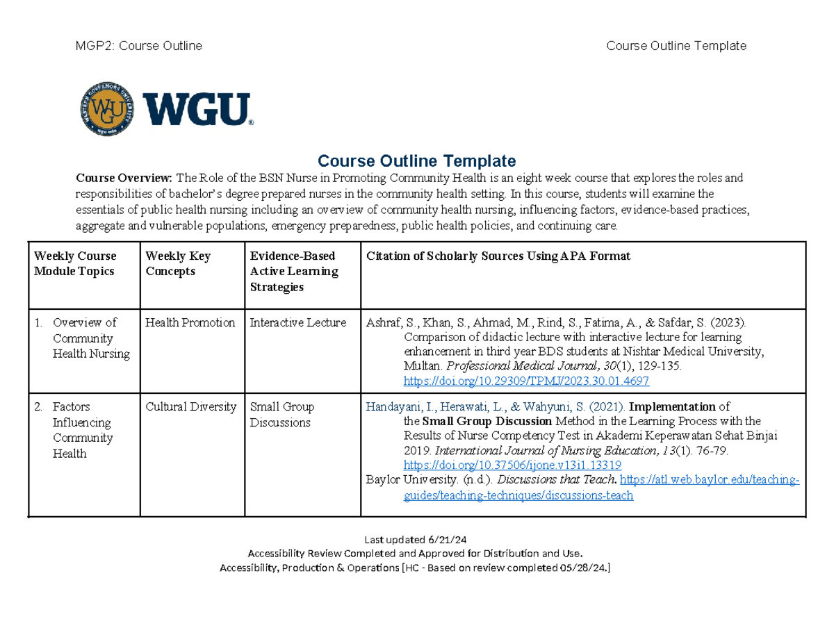 Course Outline Template - MGP2: Course Outline Course Outline Template ...