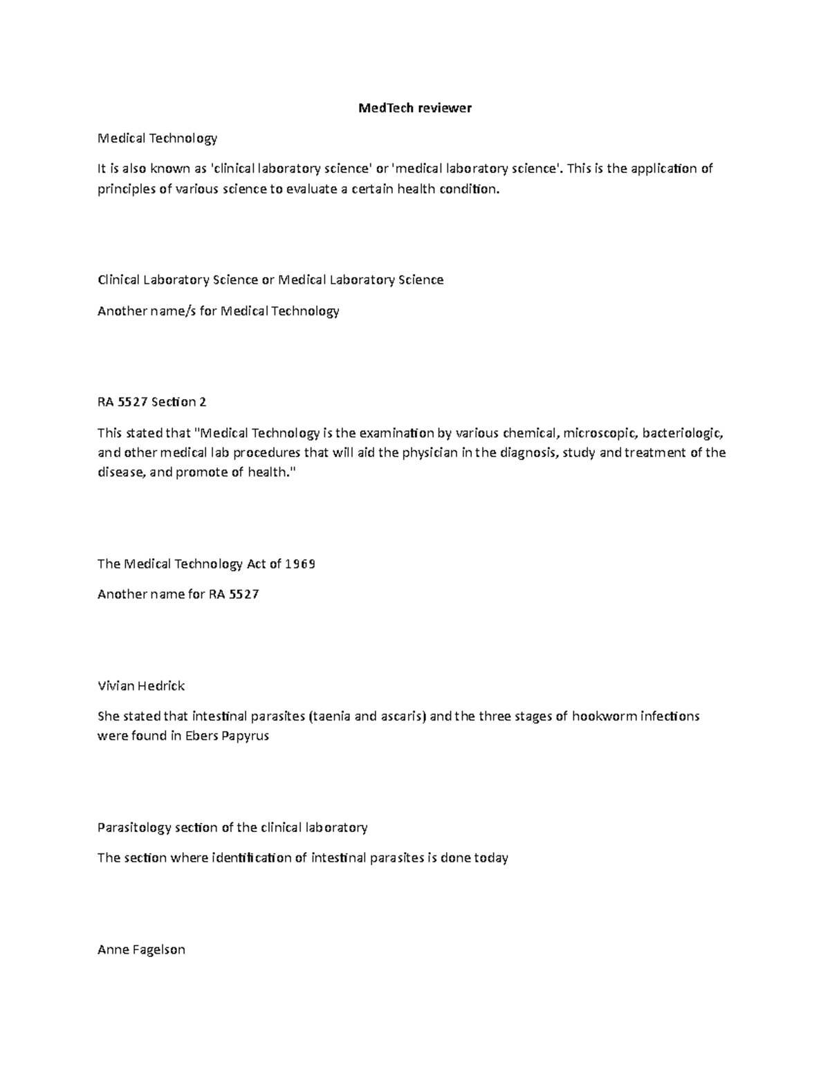 Med Tech 101: Key Concepts & Historical Overview in MT - Studocu