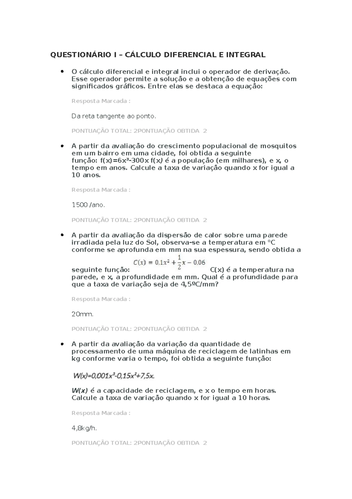 Questionário I - Estatística Aplicada à Educação Física (EF101) - Studocu