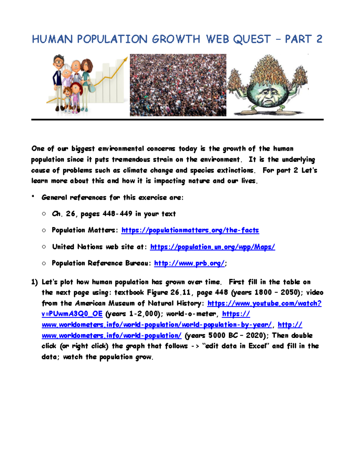 Human Population Biology Web Quest - Assignment Week 8 - Part 2 - Studocu