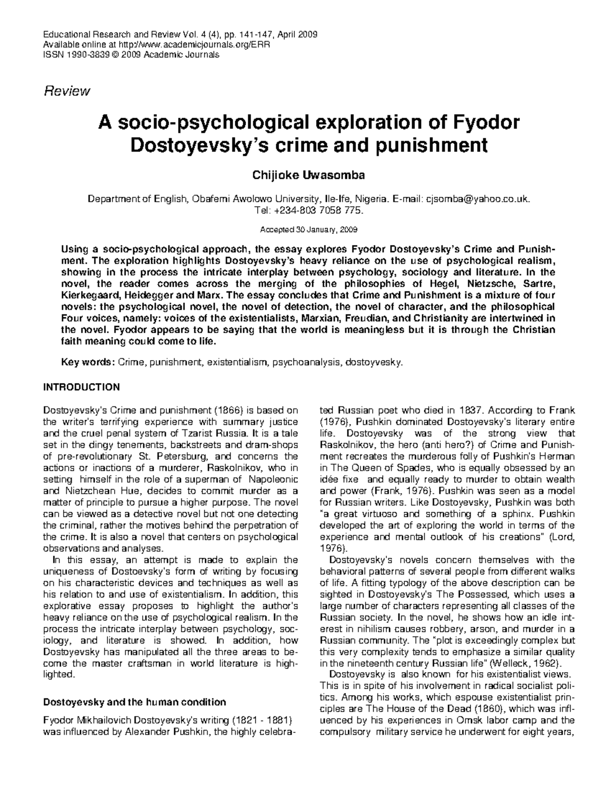 Crime and Punishment: A Psychological Exploration of Dostoyevsky's ...