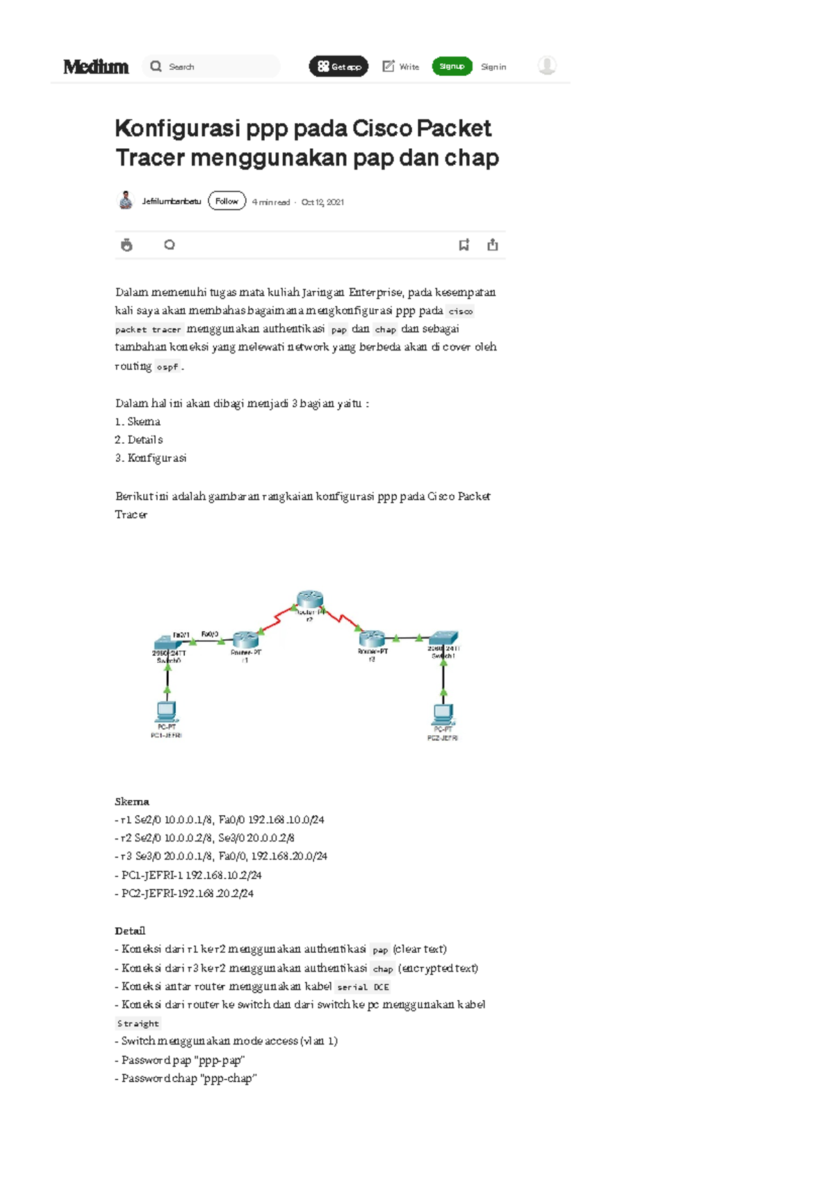 Konfigurasi PPP pada Cisco Packet Tracer: PAP dan CHAP - Studocu