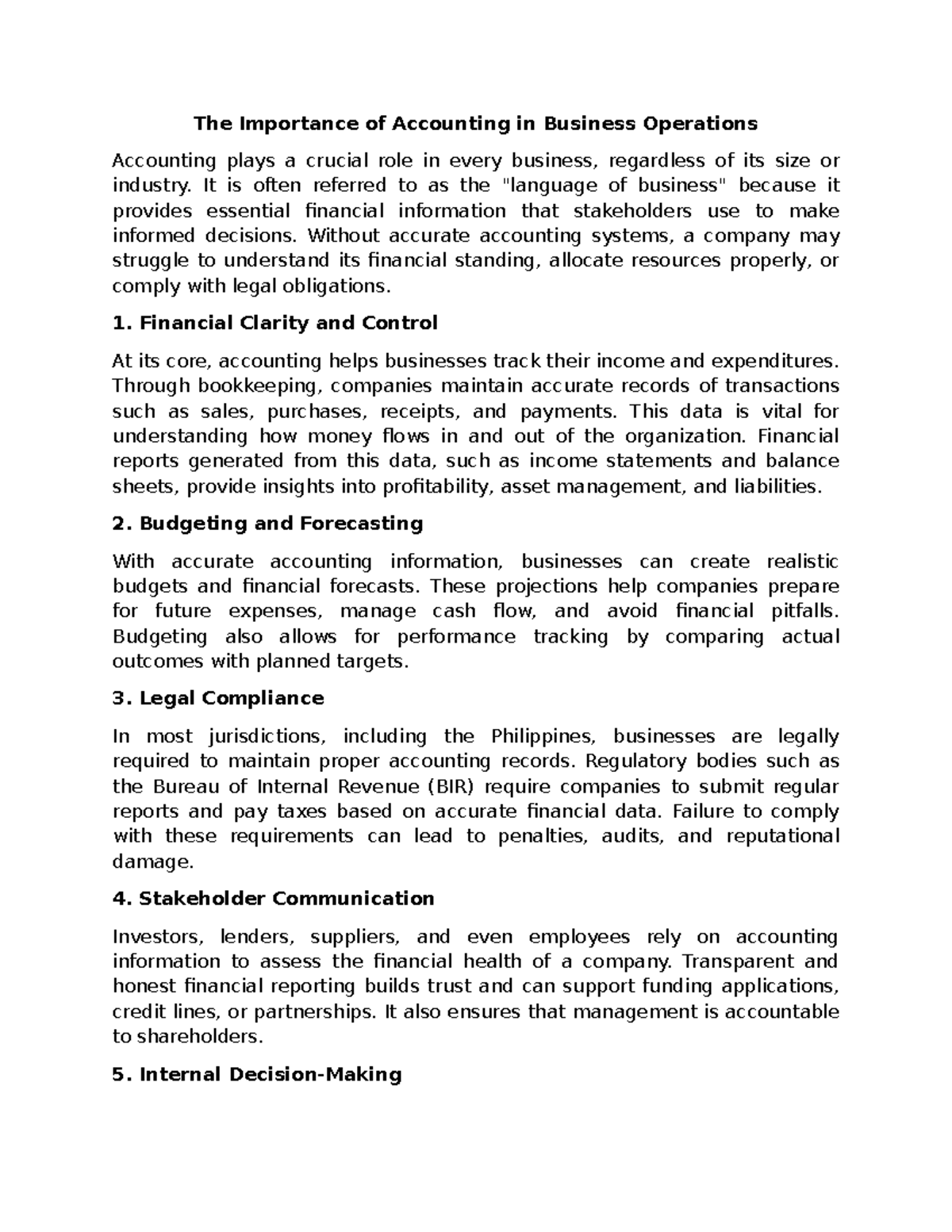 The Role of Accounting in Business Operations: Key Insights and ...