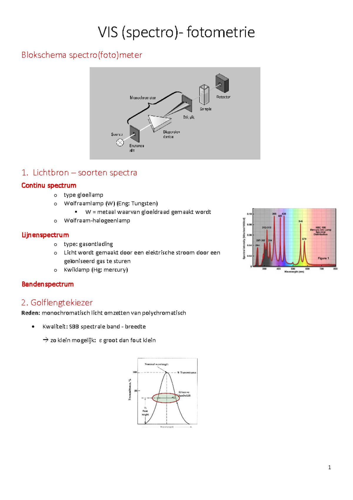 Instrumentele analyse VIS spectrometrie - VIS (spectro)- fotometrie Blokschema spectro(foto ...