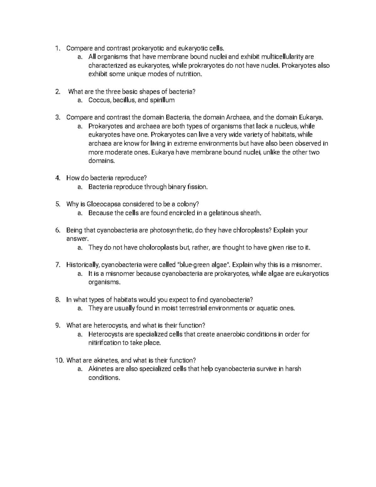Lab 2: Prokaryotic vs Eukaryotic Cells & Bacterial Characteristics ...