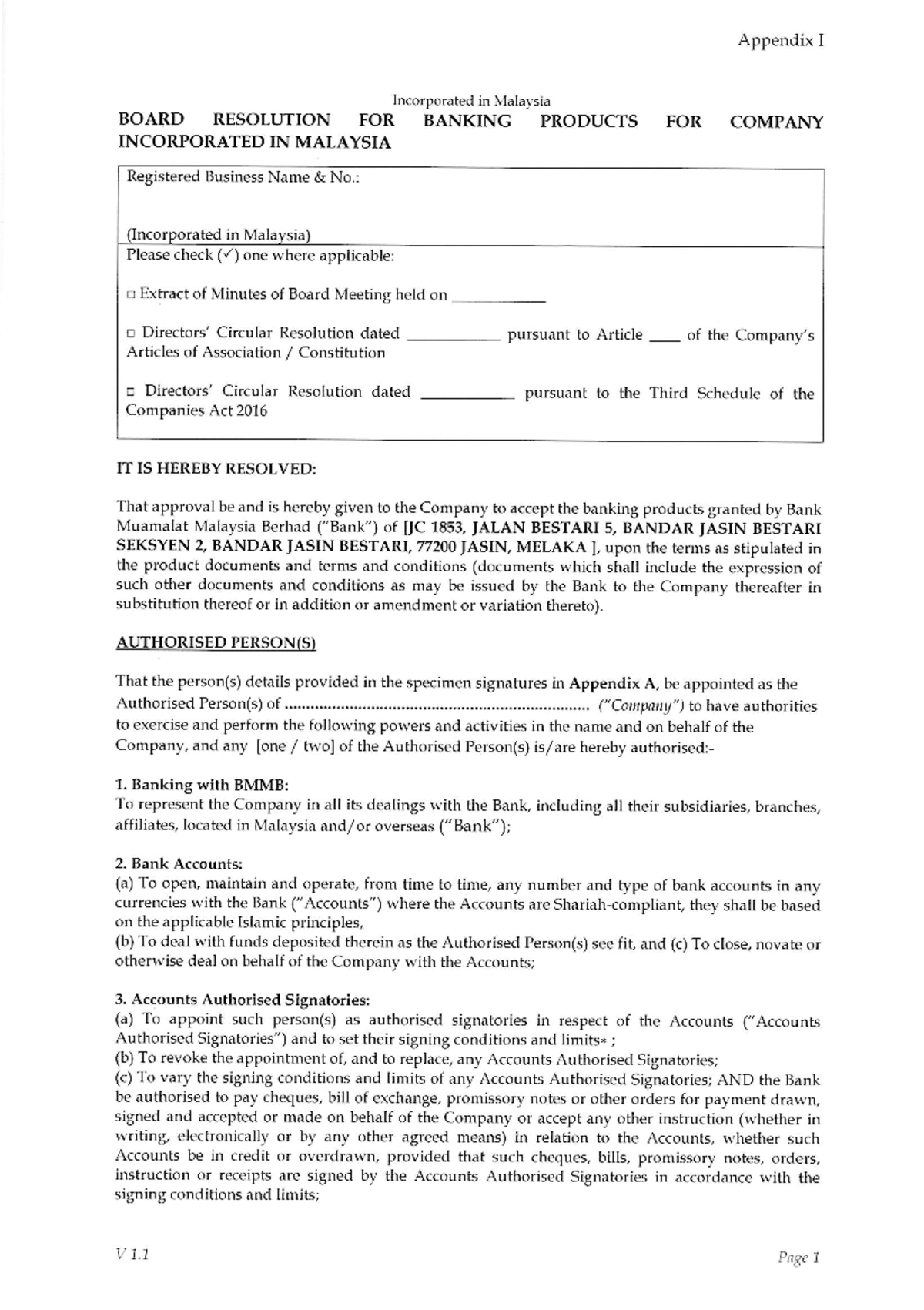 Board Resolution Bank Account Closure - Infoupdate.org