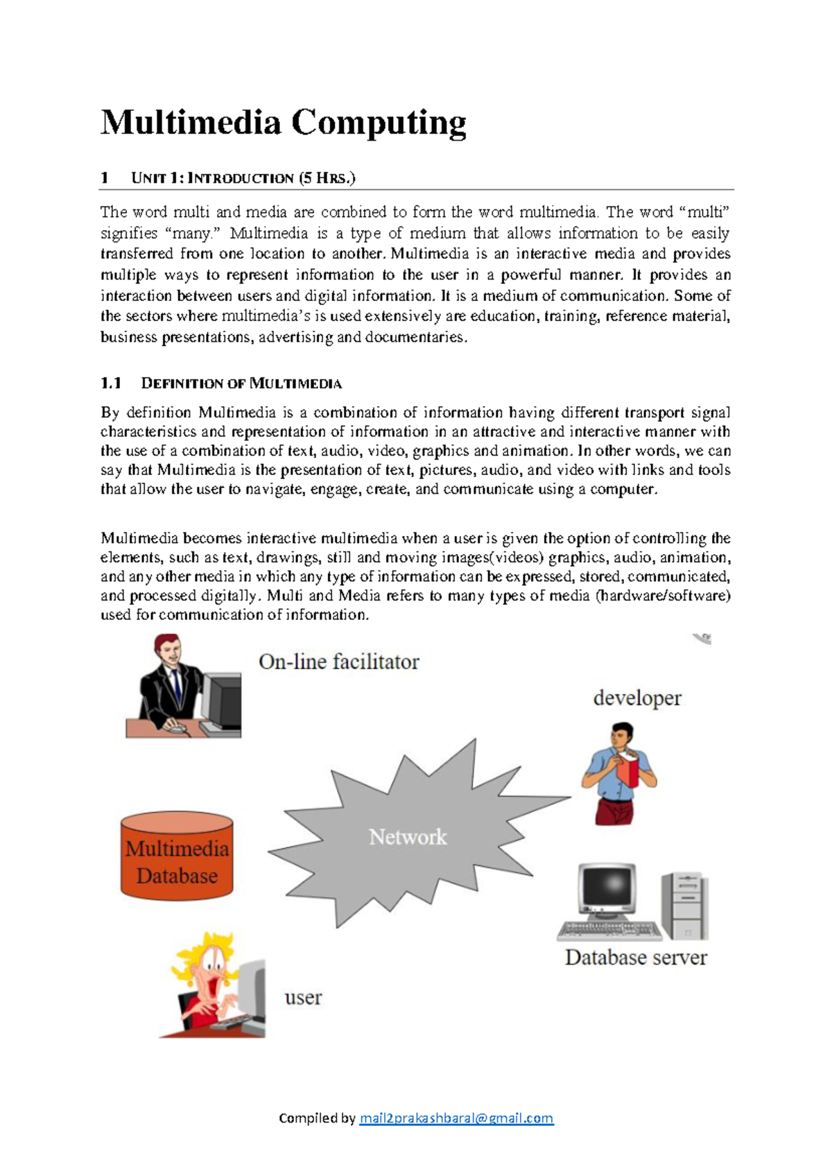Unit 1: Introduction to Multimedia Computing Notes - Studocu