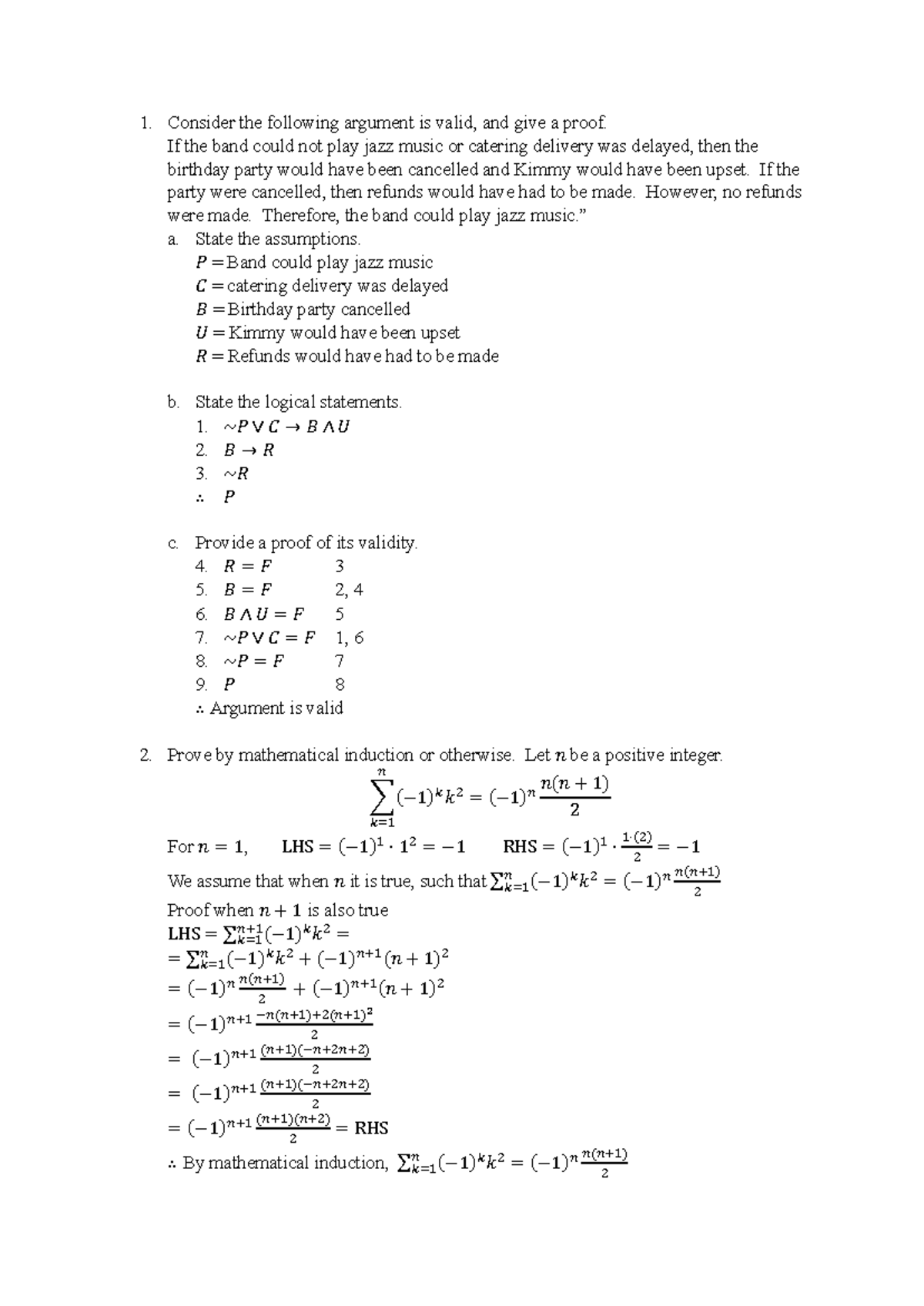 MA2185 Midterm Exam Review 2021: Logic & Probability Problems - Studocu