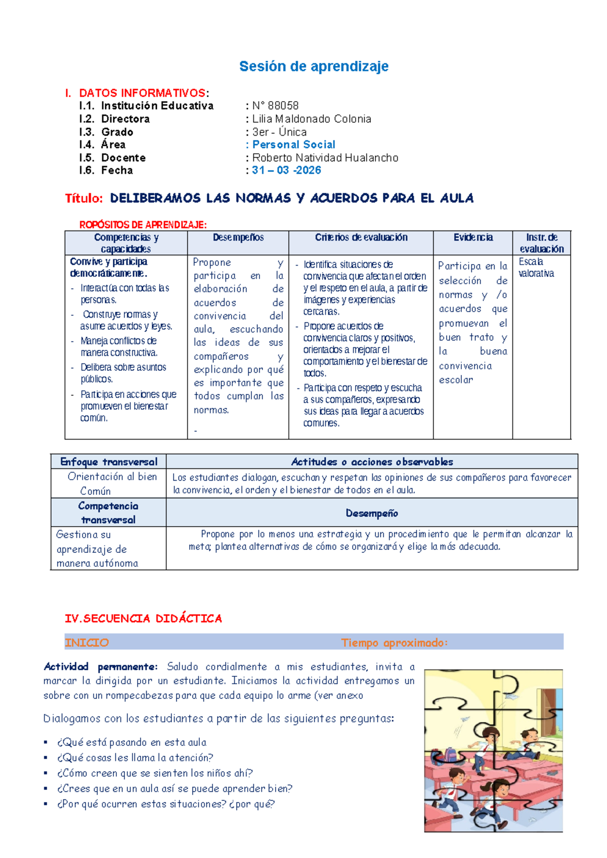 SES. P.S. 88058 - Normas y Acuerdos para la Convivencia en el Aula ...