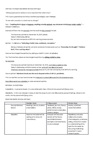 Reflection - Reflection PRE - IMMERSION Preparation in work immersion ...