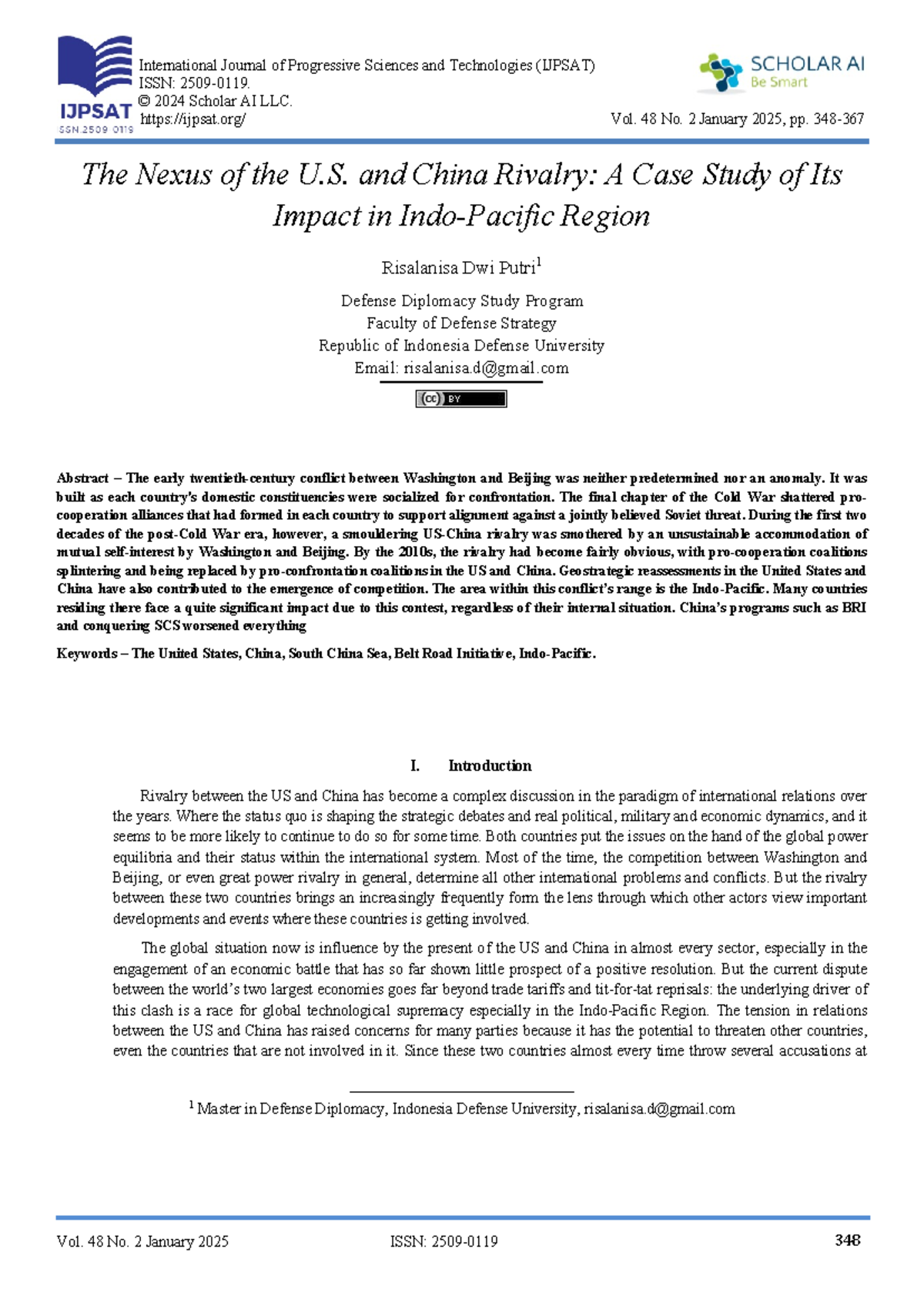Nexus of U.S.-China Rivalry: A Case Study on Regional Impacts (IJPSAT ...