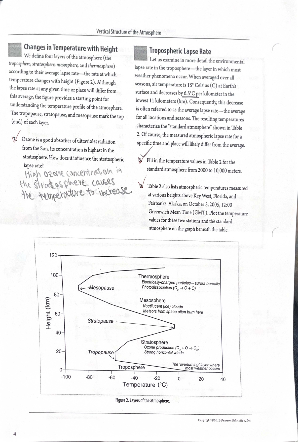 Vertical Structure of the Atmosphere: Temperature Changes & Lapse Rate ...