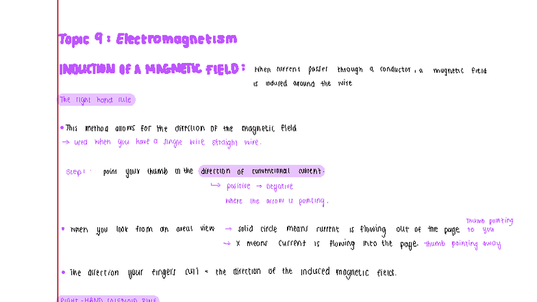 Electrodynamics: Topic 9 - Induction of Magnetic Fields in Physics - Studocu