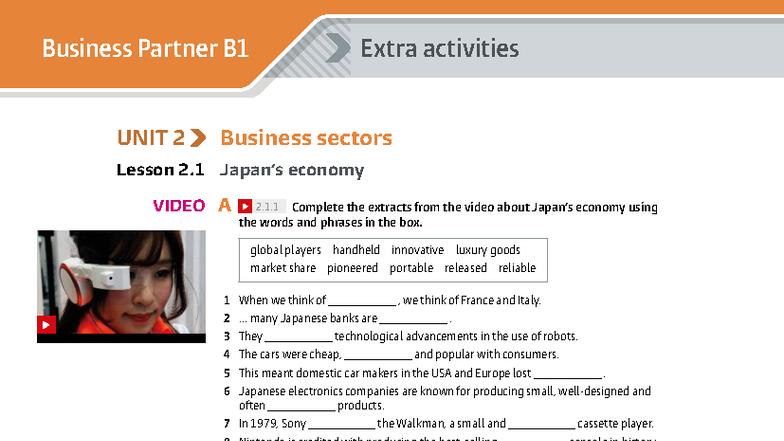 Business Partner B1 UNIT 2 Extra Activities: Economy & Communication ...
