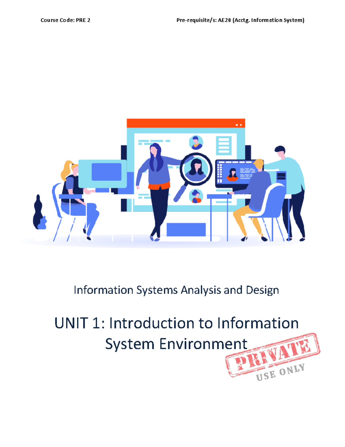 Information Systems Analysis and Design Unit 1 - Studocu