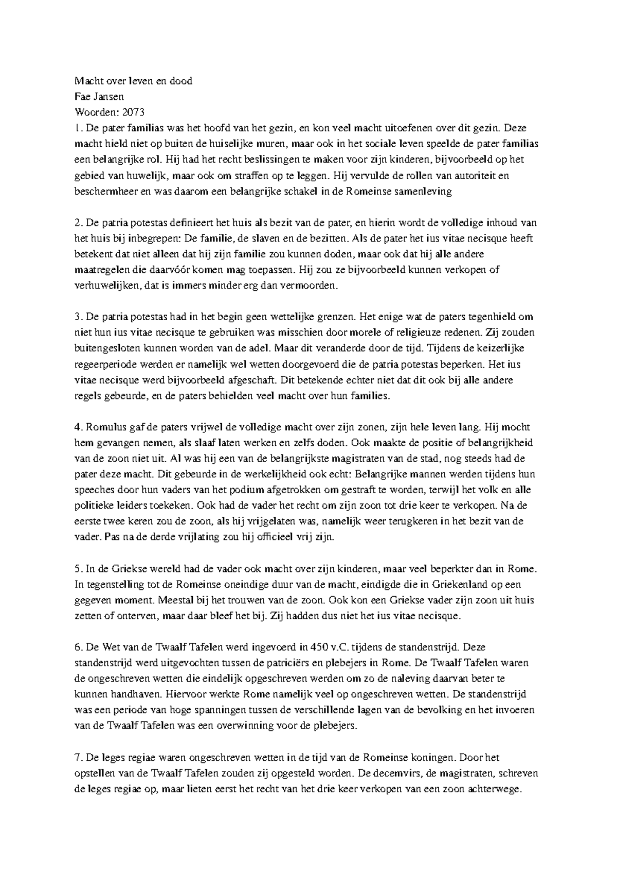 Macht van de Pater Familias: Een Analyse van ius Vitae Necisque ...