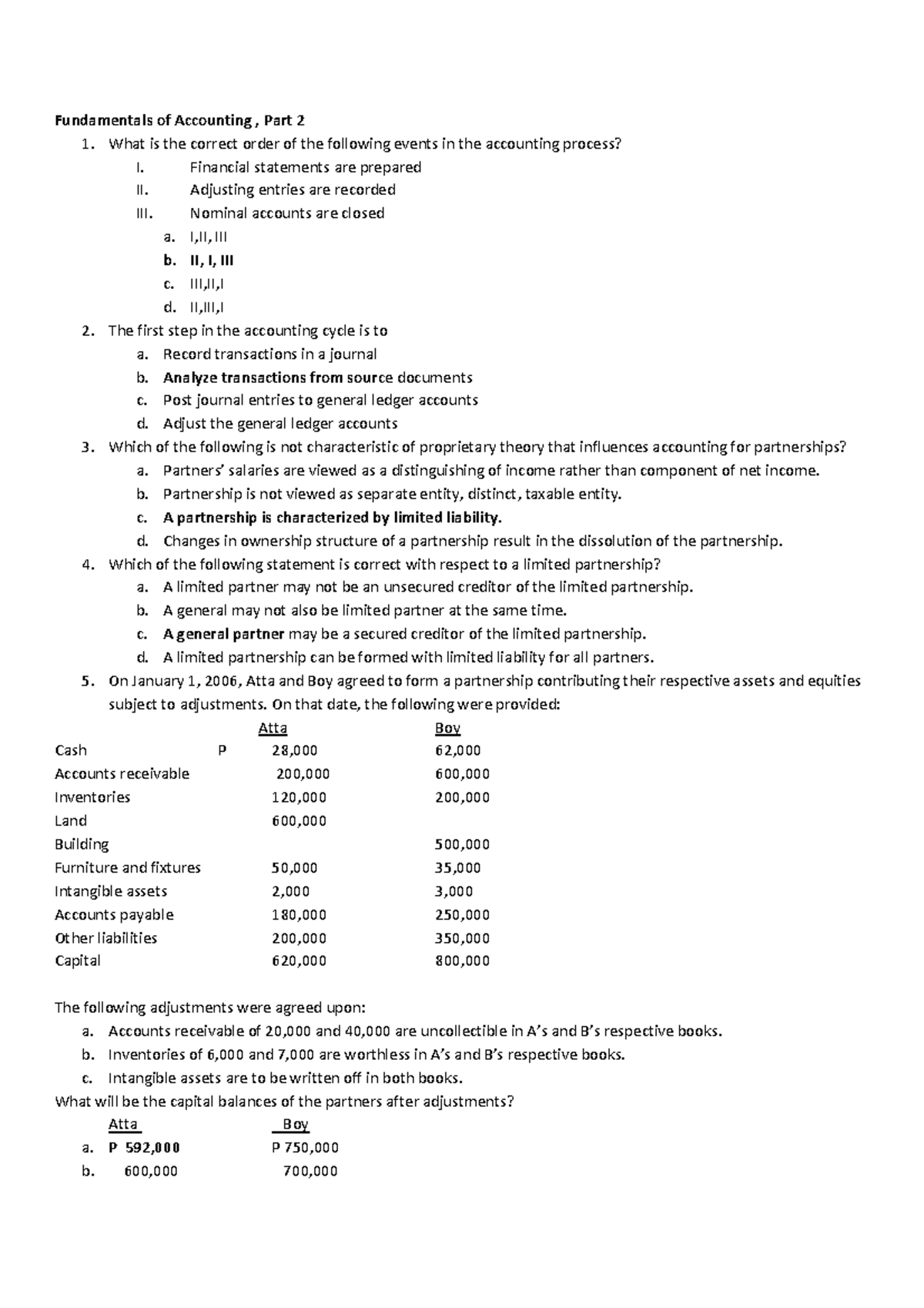 Fundamentals of Accounting 2: Key Concepts and Processes Review - Studocu