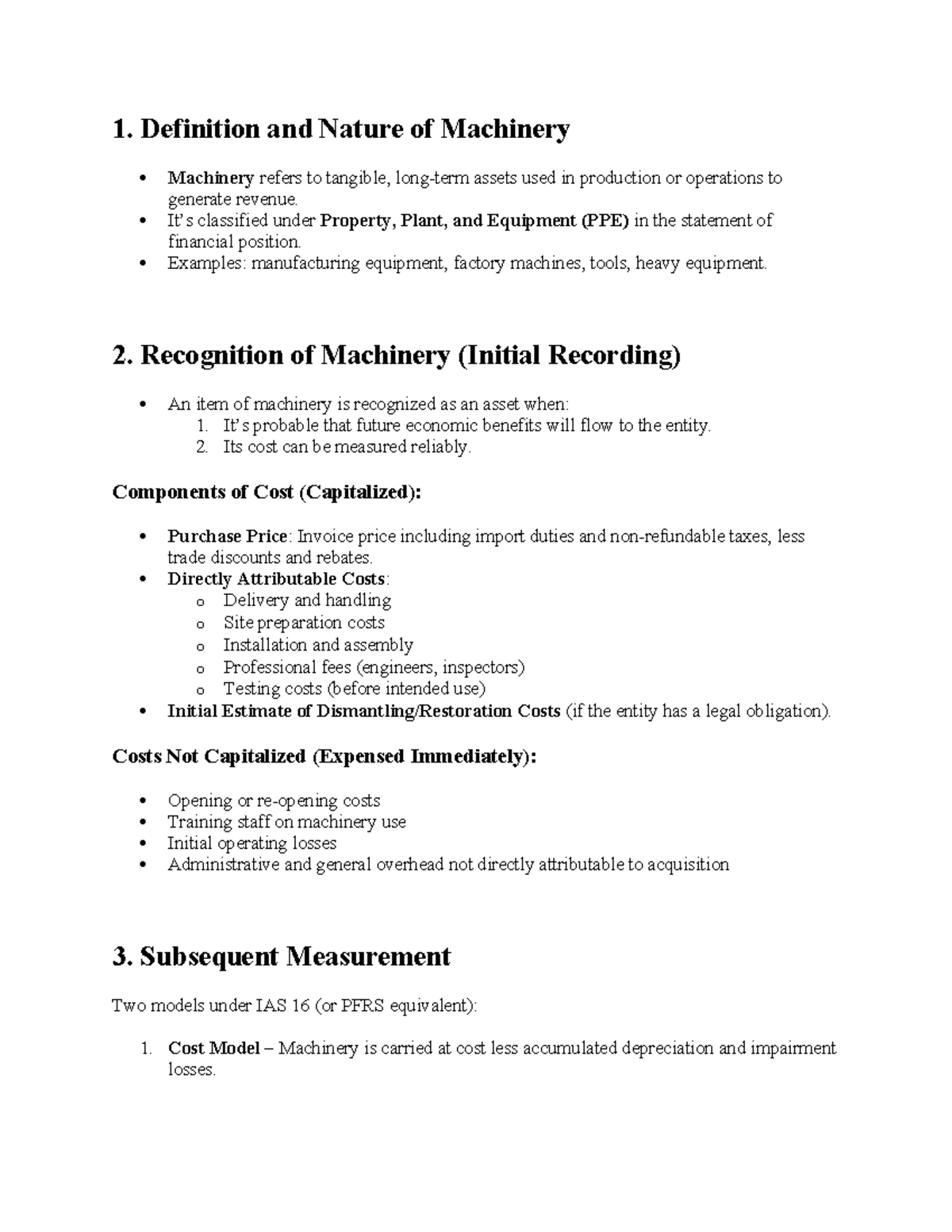 Notes on Machinery (Course Code: 1) - Definition, Recognition, and ...