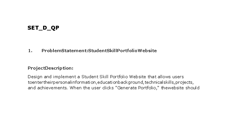 SET_D_FWD: Student Skill Portfolio & Event Management Website Project ...