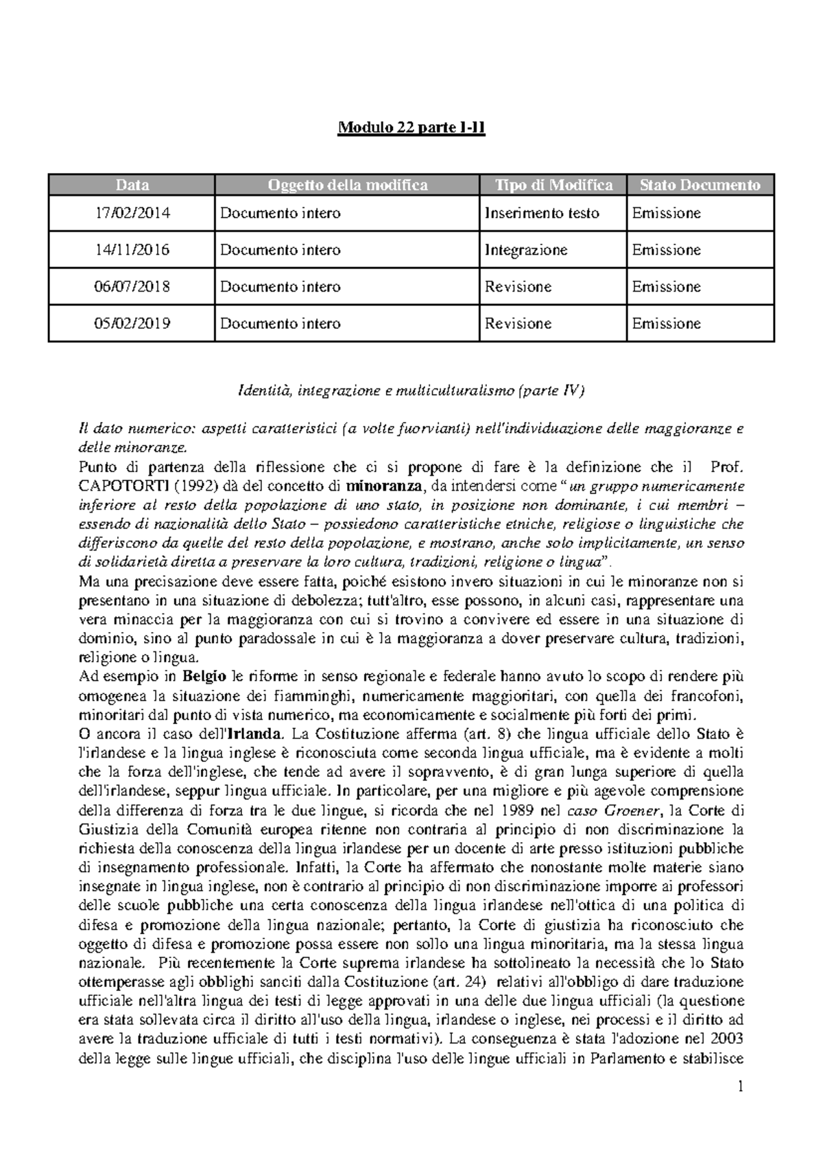 Modulo 22 Parte II: Minoranze e Multiculturalismo nelle Scienze ...