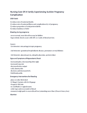 Nursing Care of a Family Experiencing a Pregnancy Complication from a ...
