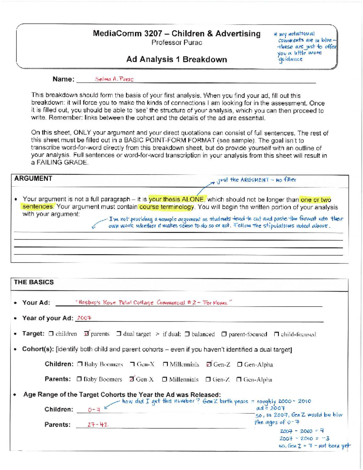 MediaComm 3207 Ad Analysis Breakdown: Children & Advertising - Studocu
