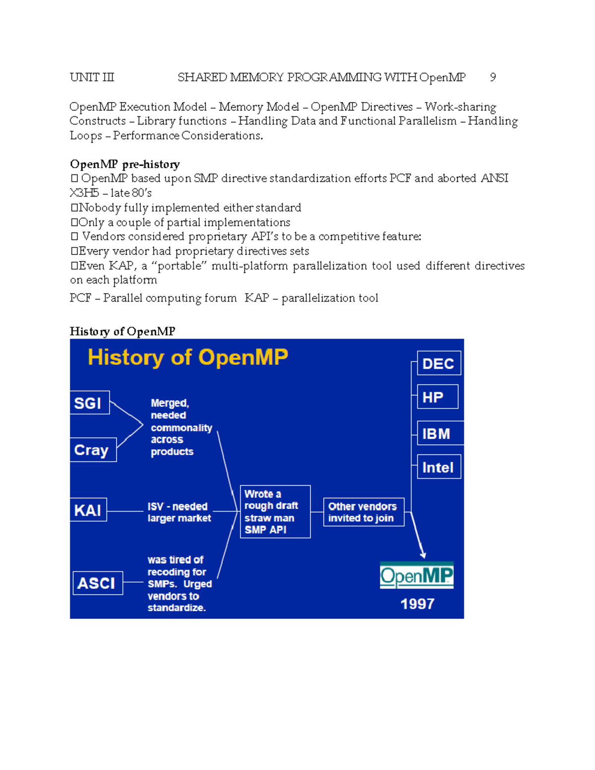 UNIT 3 - Shared Memory Programming with OpenMP (mcap) - Studocu