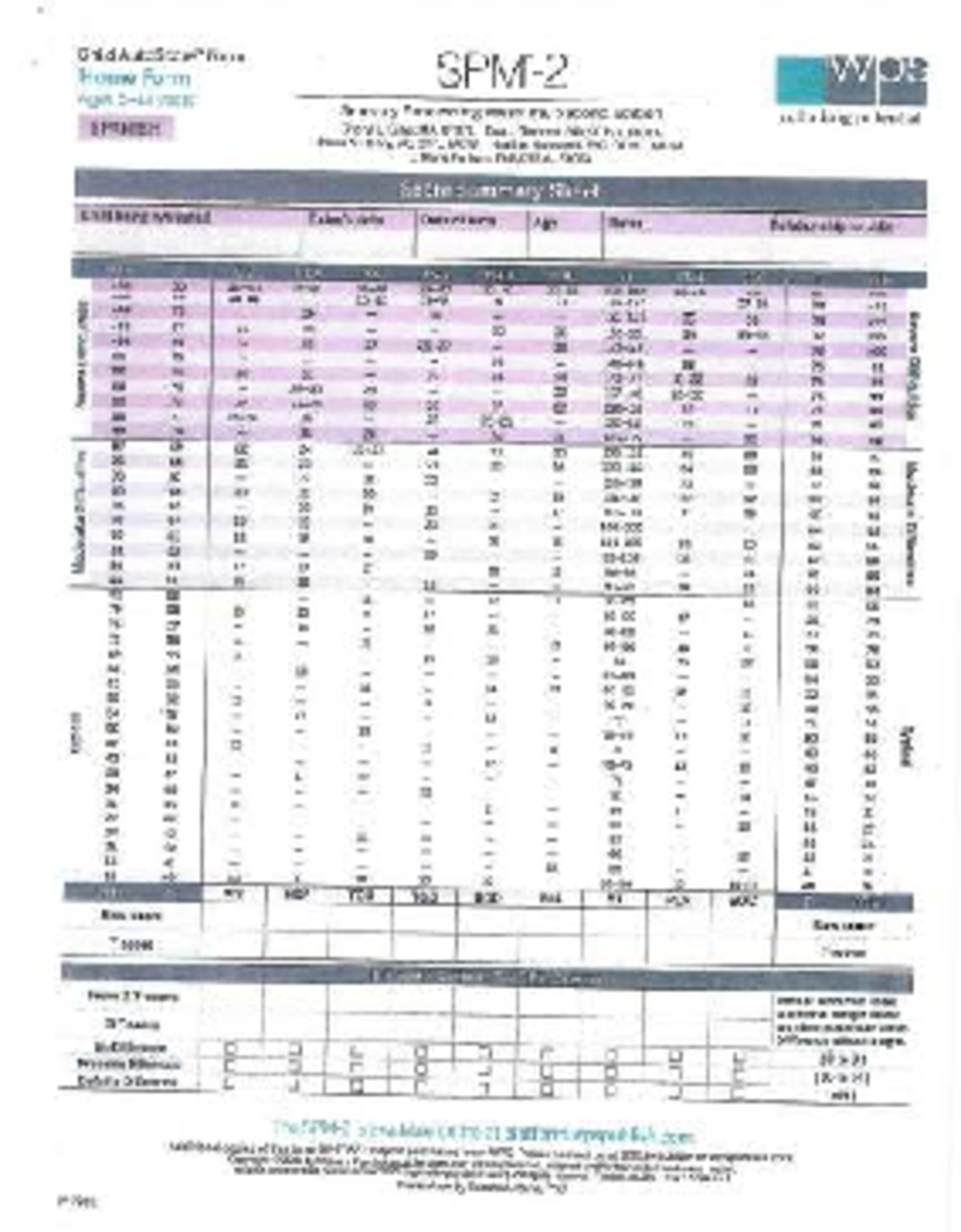 Child Home Form 5-12A: Sensory Processing Measure (Spanish) - Studocu