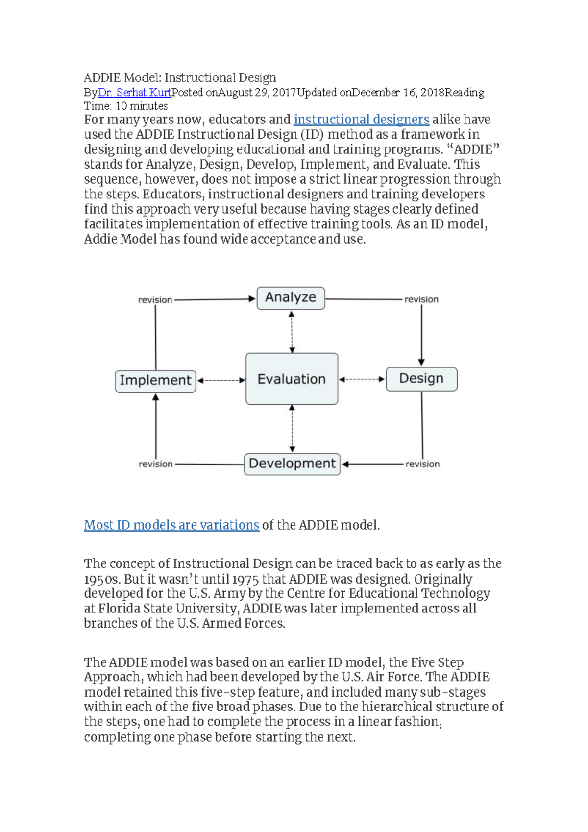 ADDIE Model: A Comprehensive Guide to Instructional Design - Studocu