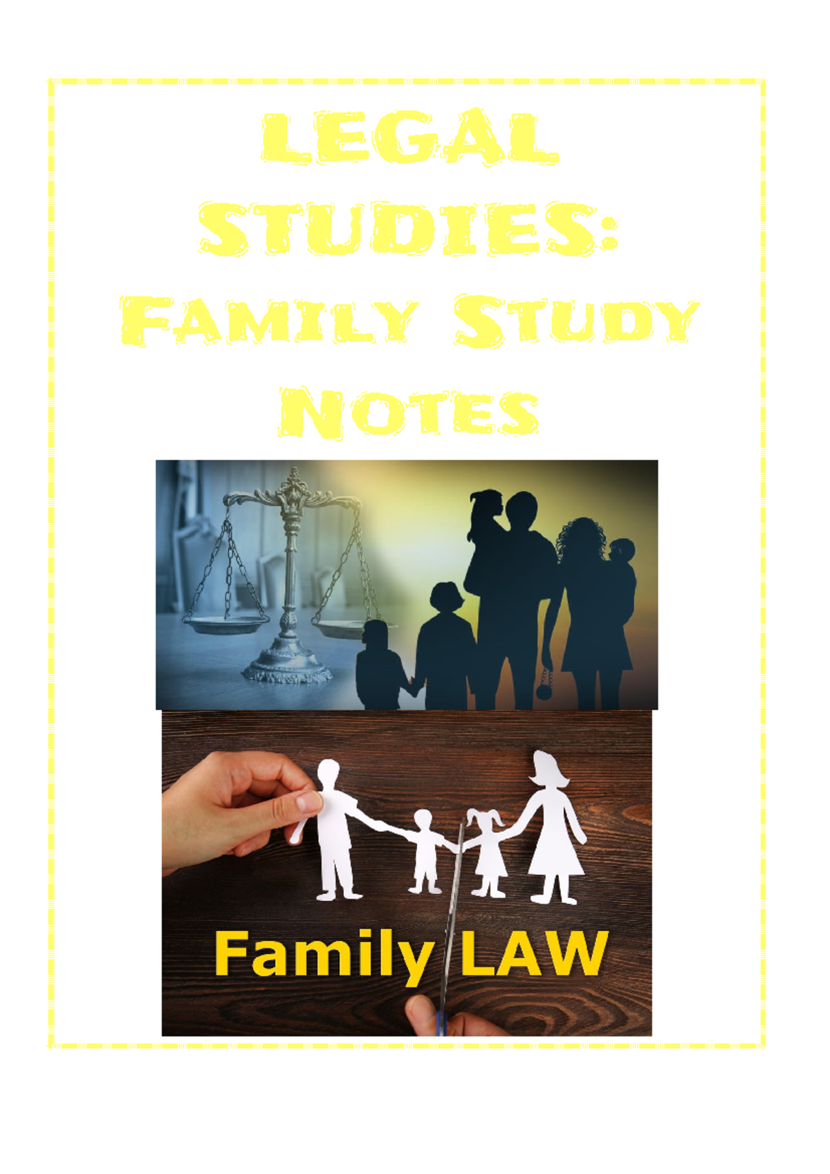 Family Law Study Notes (Course Code: LAW101) - Studocu