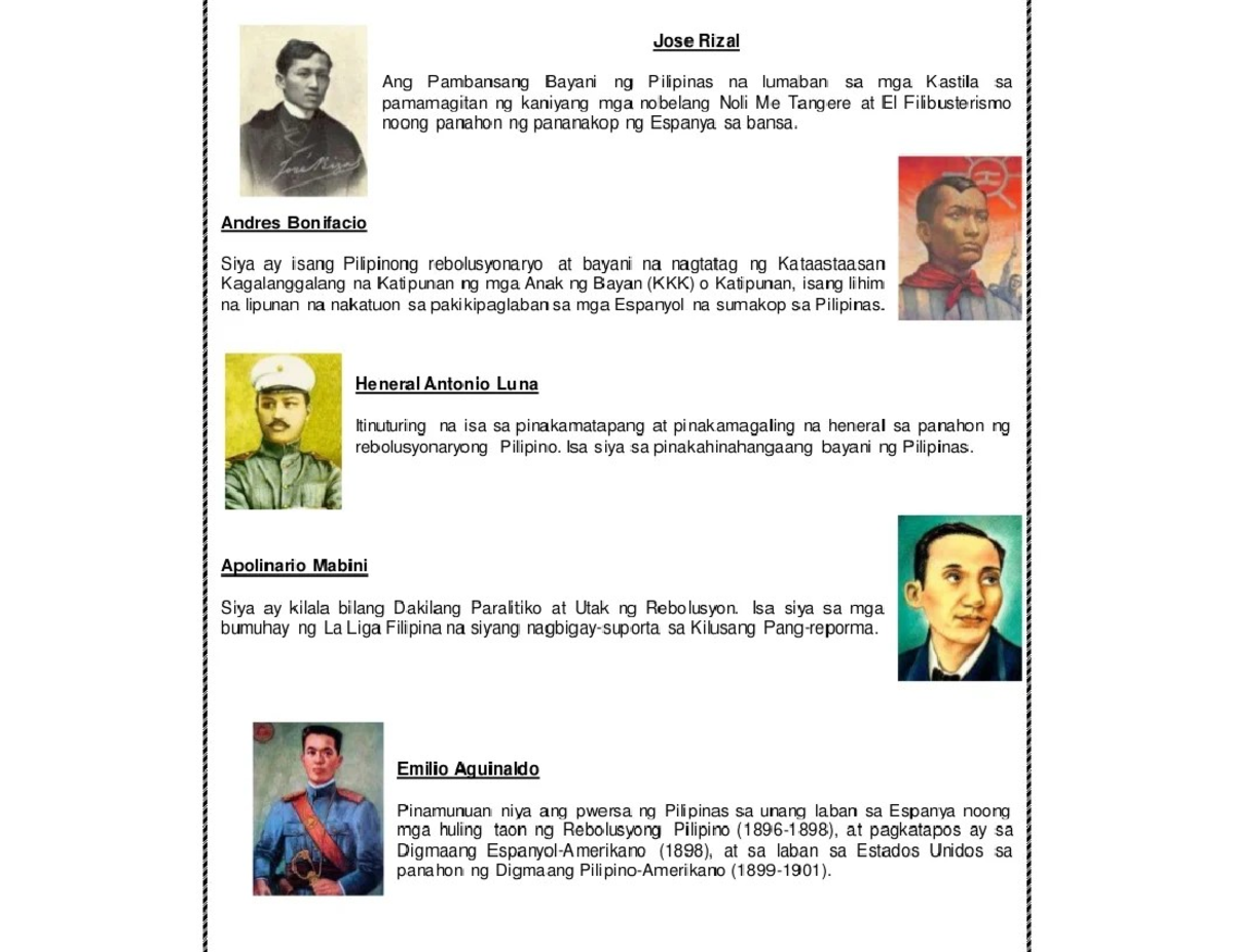 Jos Rizal Ay Isang Pambansang Bayani Ng Pilipinas At