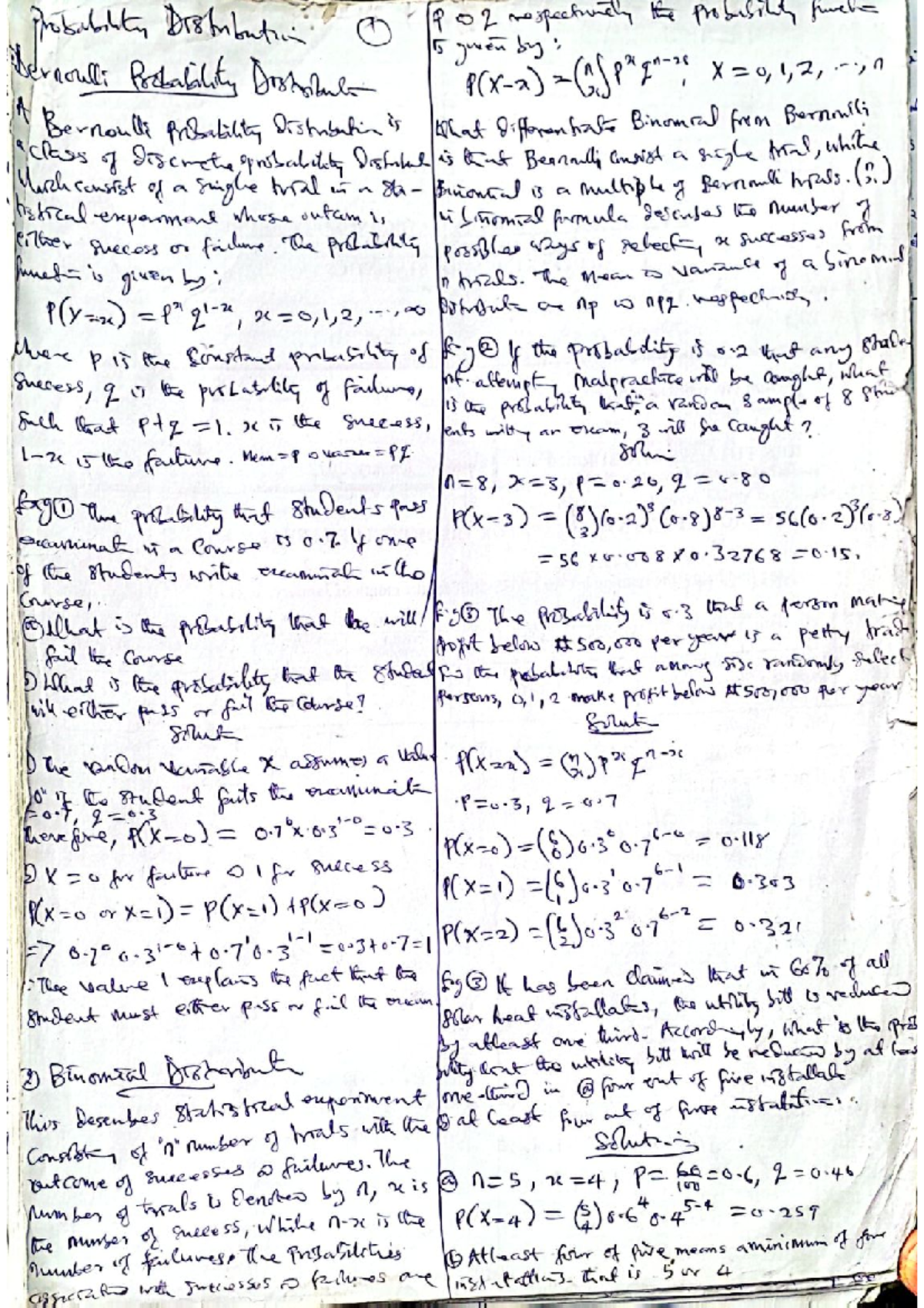 Probability Distribution Notes for STA 224 - Studocu