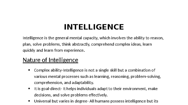 INT-101: Overview of Intelligence Concepts and Theories - Studocu