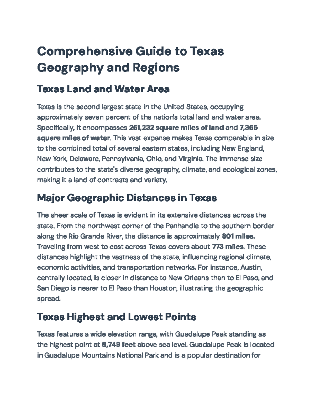Comprehensive Overview of Texas Geography and Regions (TX 101) - Studocu