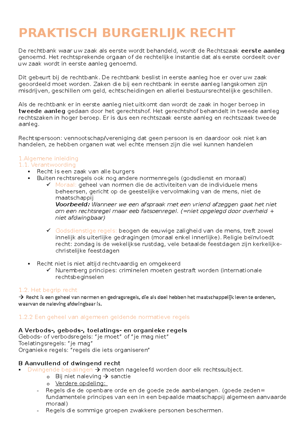 DEEL-1-recht - deel 1 - PRAKTISCH BURGERLIJK RECHT De rechtbank waar uw ...