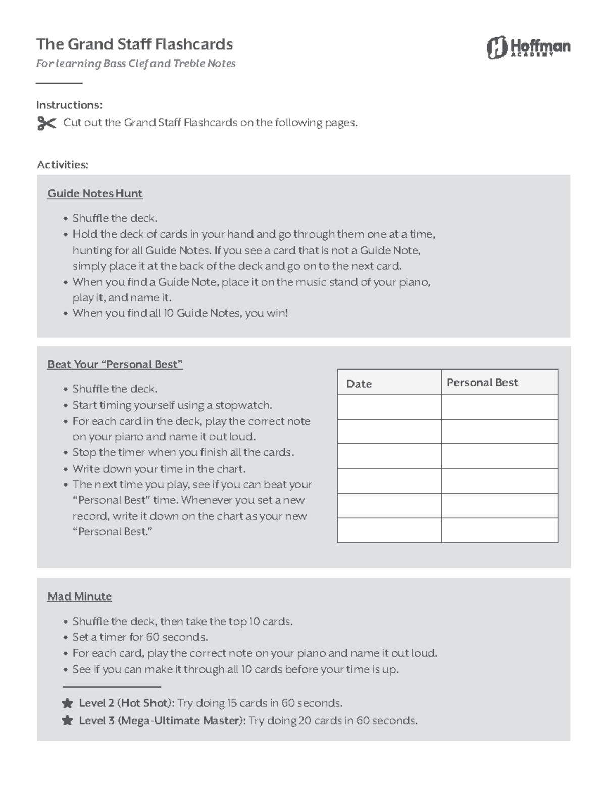 Grand Staff Flashcards: Learning Bass & Treble Notes Activities - Studocu