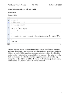 Eksamensoppgaver MAT1001 - MAT1001 Matematikk Aktuelle eksamensoppgaver med løsning Høst 2021 ...