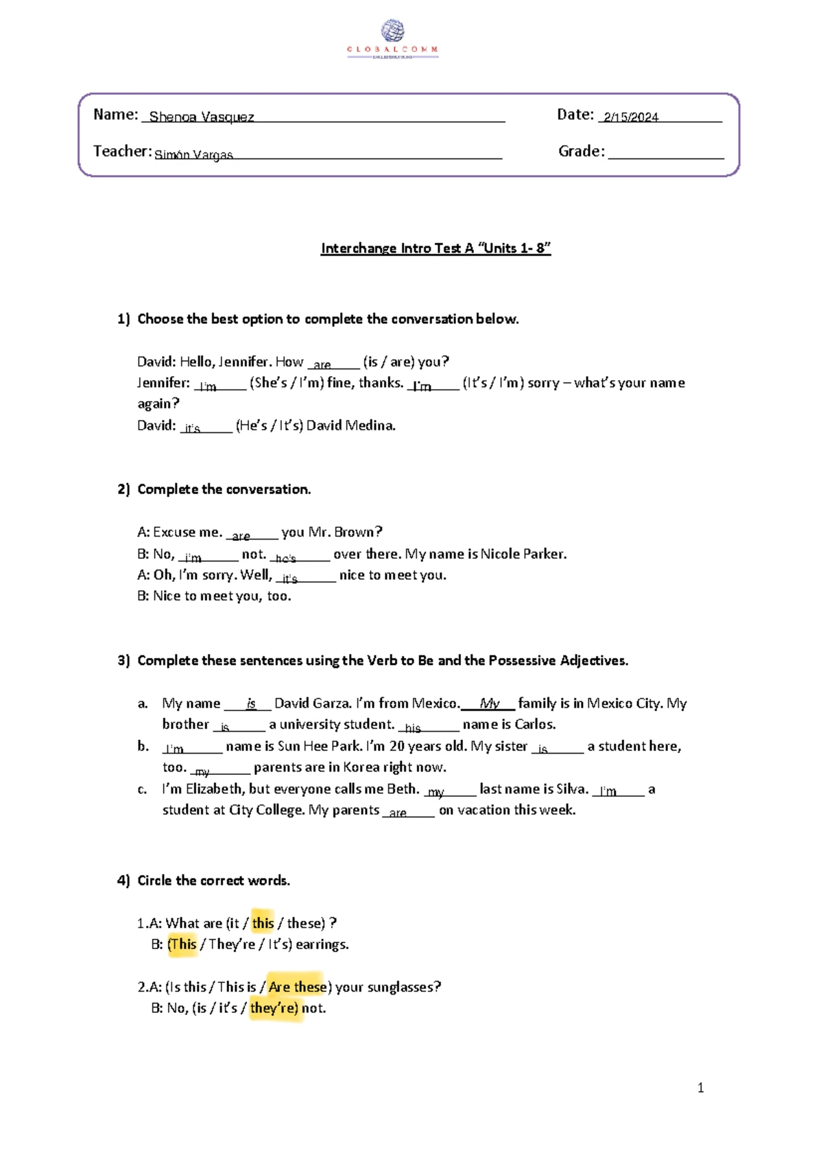 Workbook 3 Interchange - Workbook answer key 1 That's what friends are ...