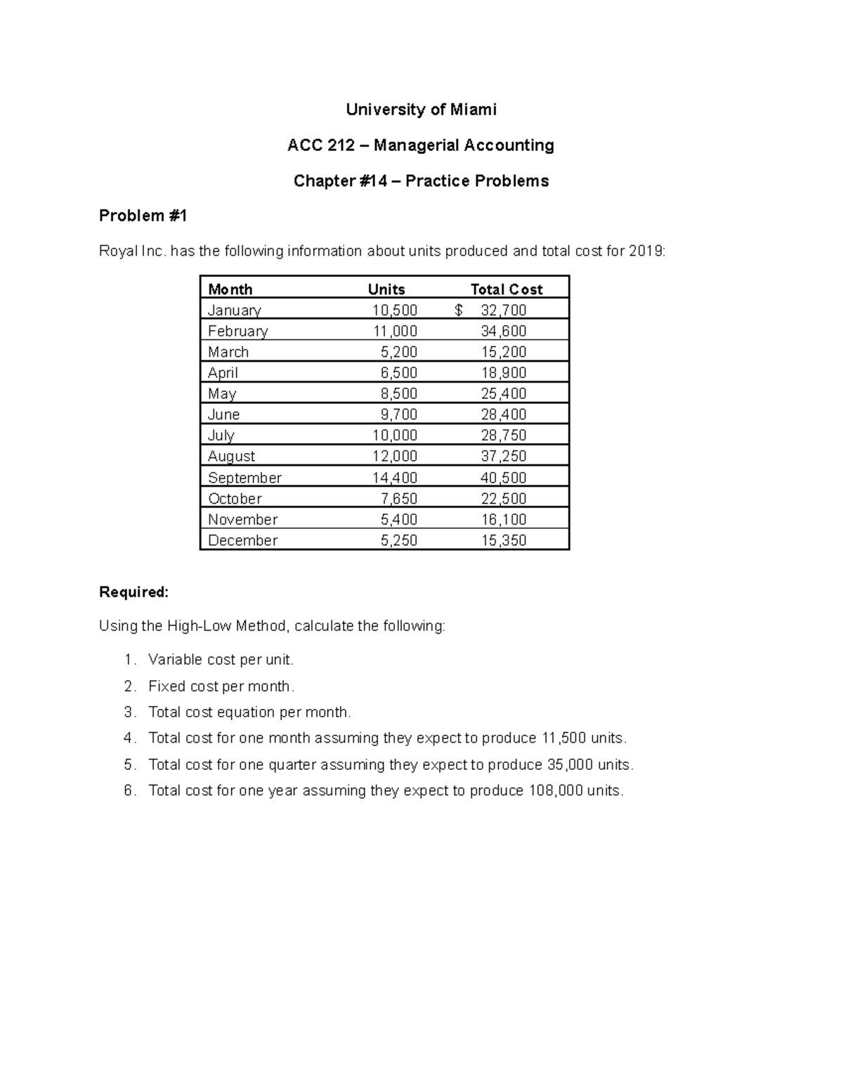 ACC 212 - Chapter 14 Practice Problems & Solutions Guide - Studocu