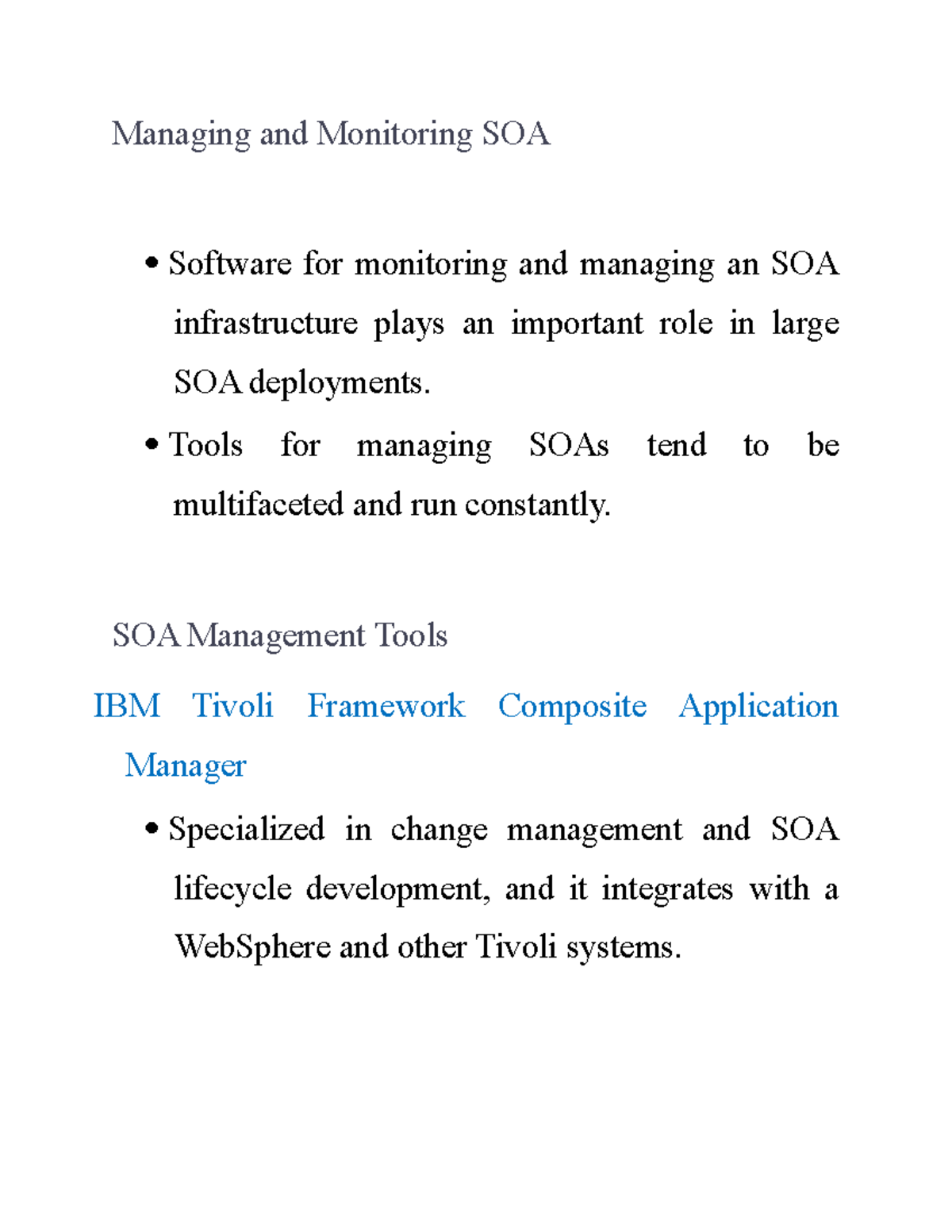 SOA Management & Monitoring Tools Overview and Best Practices - Studocu