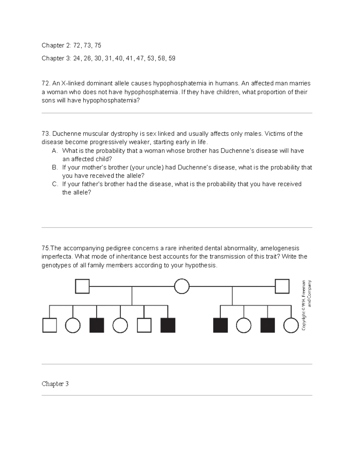 Tutorial Problems for Genetics (BIO 101) - Week 3 - Studocu