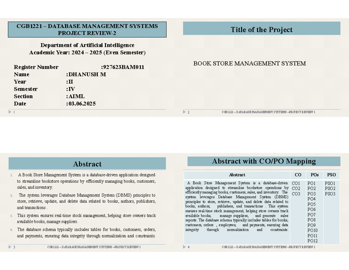 CGB1221 DATABASE MANAGEMENT SYSTEMS PROJECT: Book Store Management ...